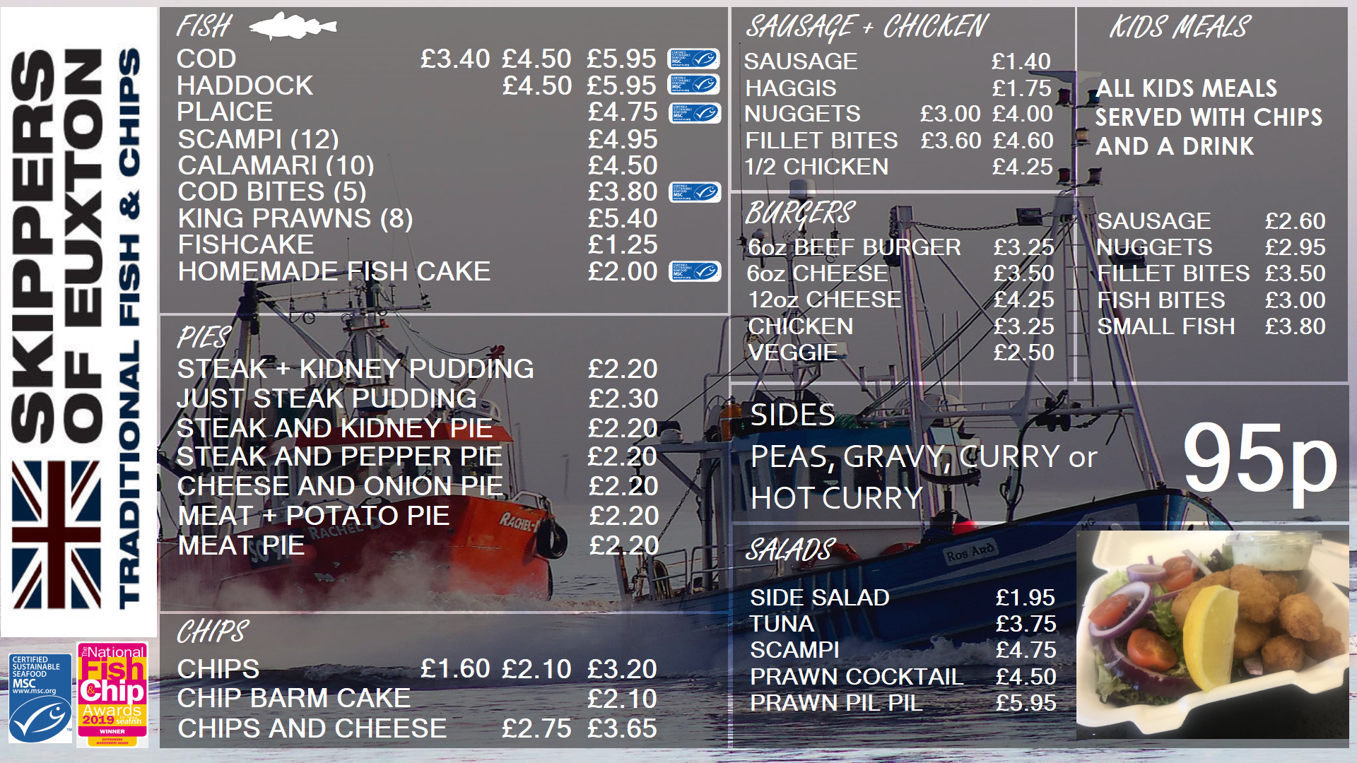 Menu - Skippers of Euxton
